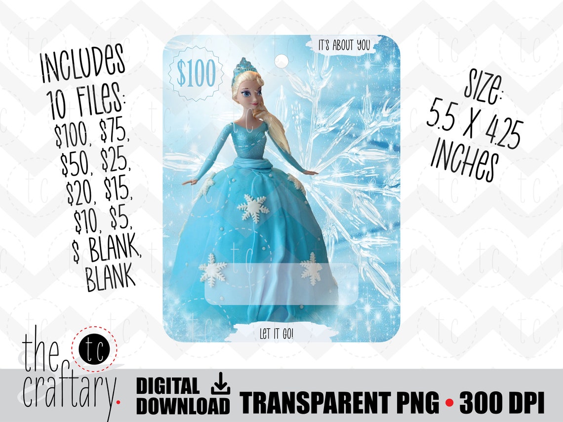 Printable Frozen Elsa Money Card Holder Lip Balm Chapstick - Etsy