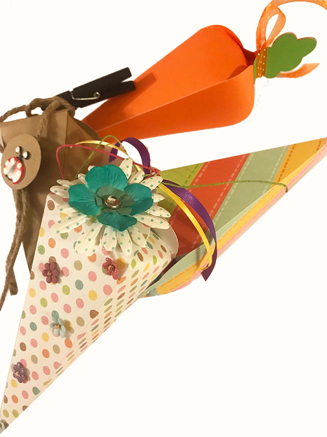 Cone Carrot Treat Box | Pyramid Icicle Triangle Easter | SVG Template ...