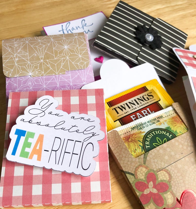 Tea Bag Template Holder Folder Envelope & Sentiments | Party Favor ...