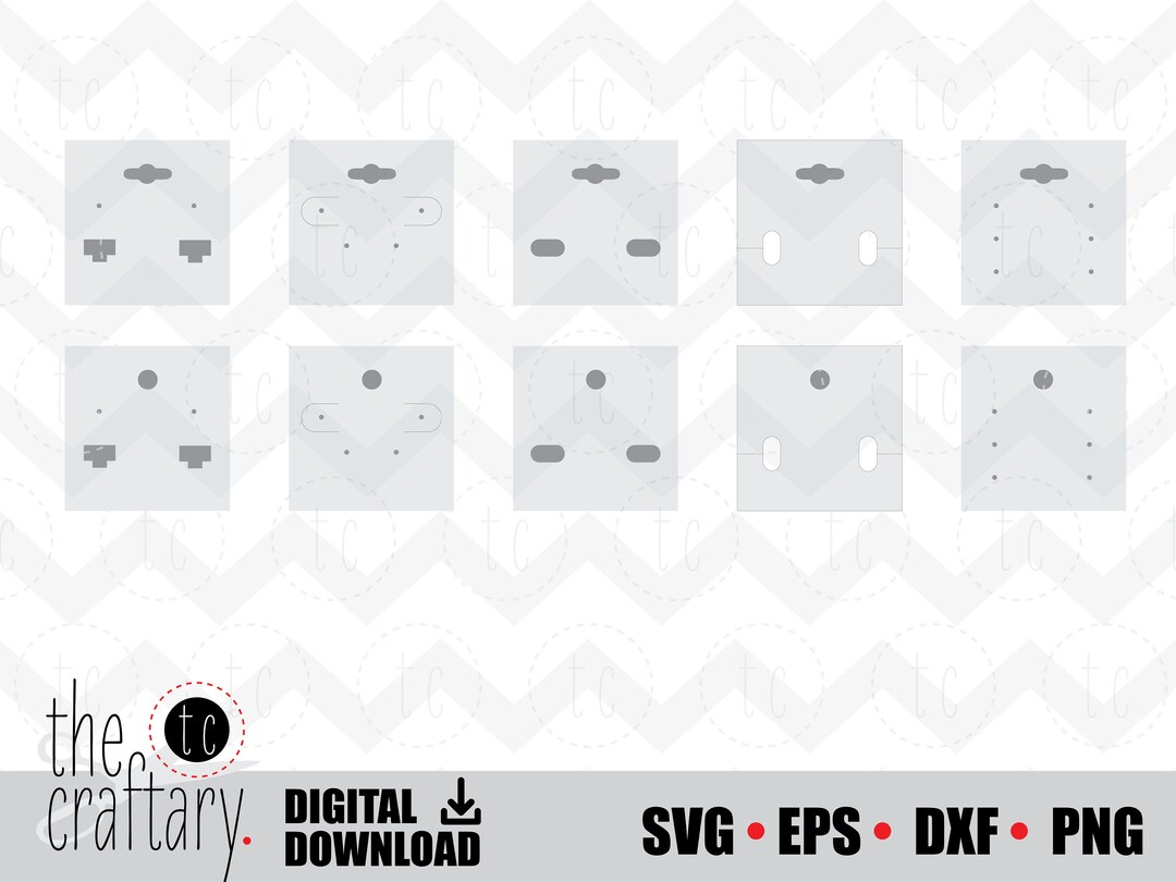 2x2 Earring Display Cards | Jewelry Hang Cards | Svg • Eps • Dxf • Png ...
