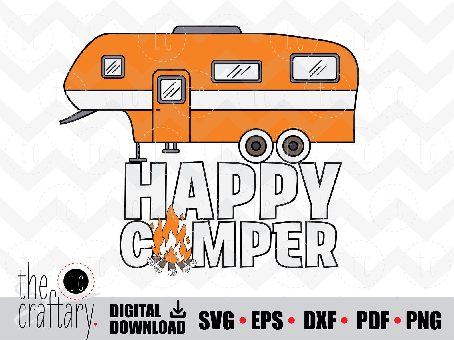 Happy Camper 5th Wheel RV Recreational Vehicle Camping | Etsy