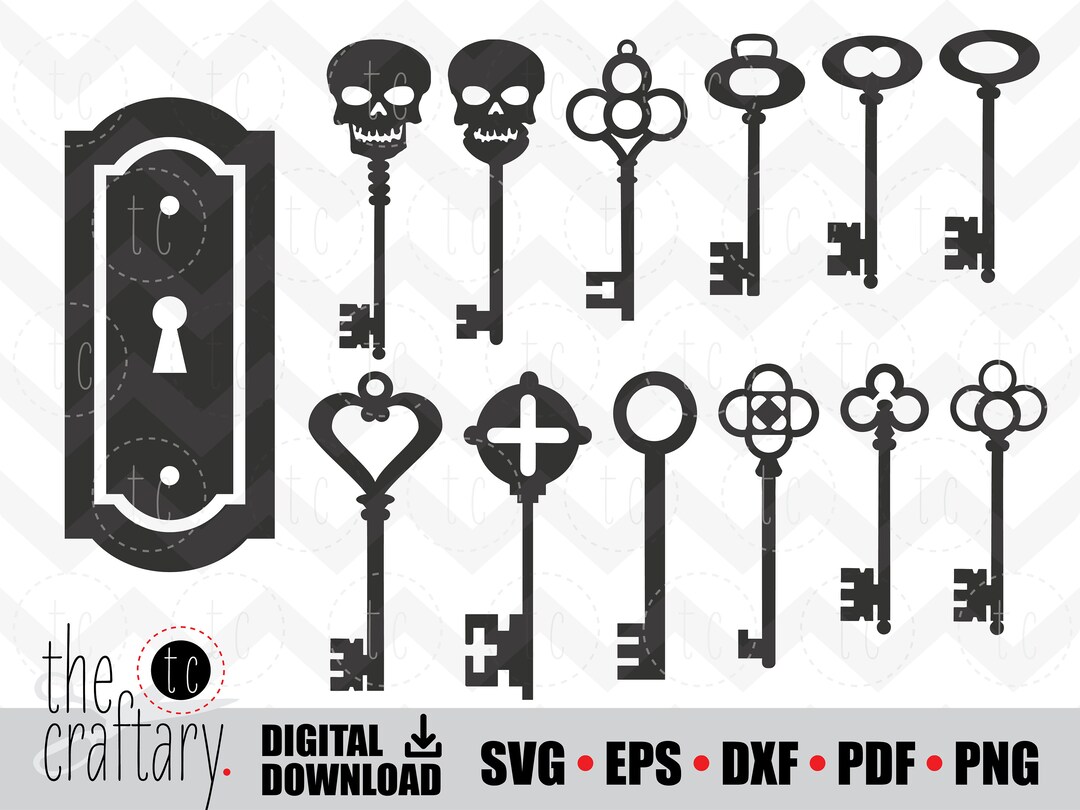 Skeleton Key | Old Antique Vintage Lock | | Svg • Eps • Dxf • Pdf • Png ...