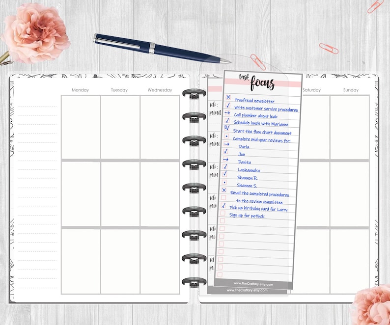 Disc Planner Focus Card Insert Sleeve Bookmark 5 Inserts - Etsy