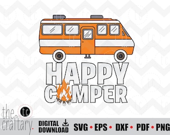 Happy Camper Clipart Camping PNG Forest Clipart Camera - Etsy