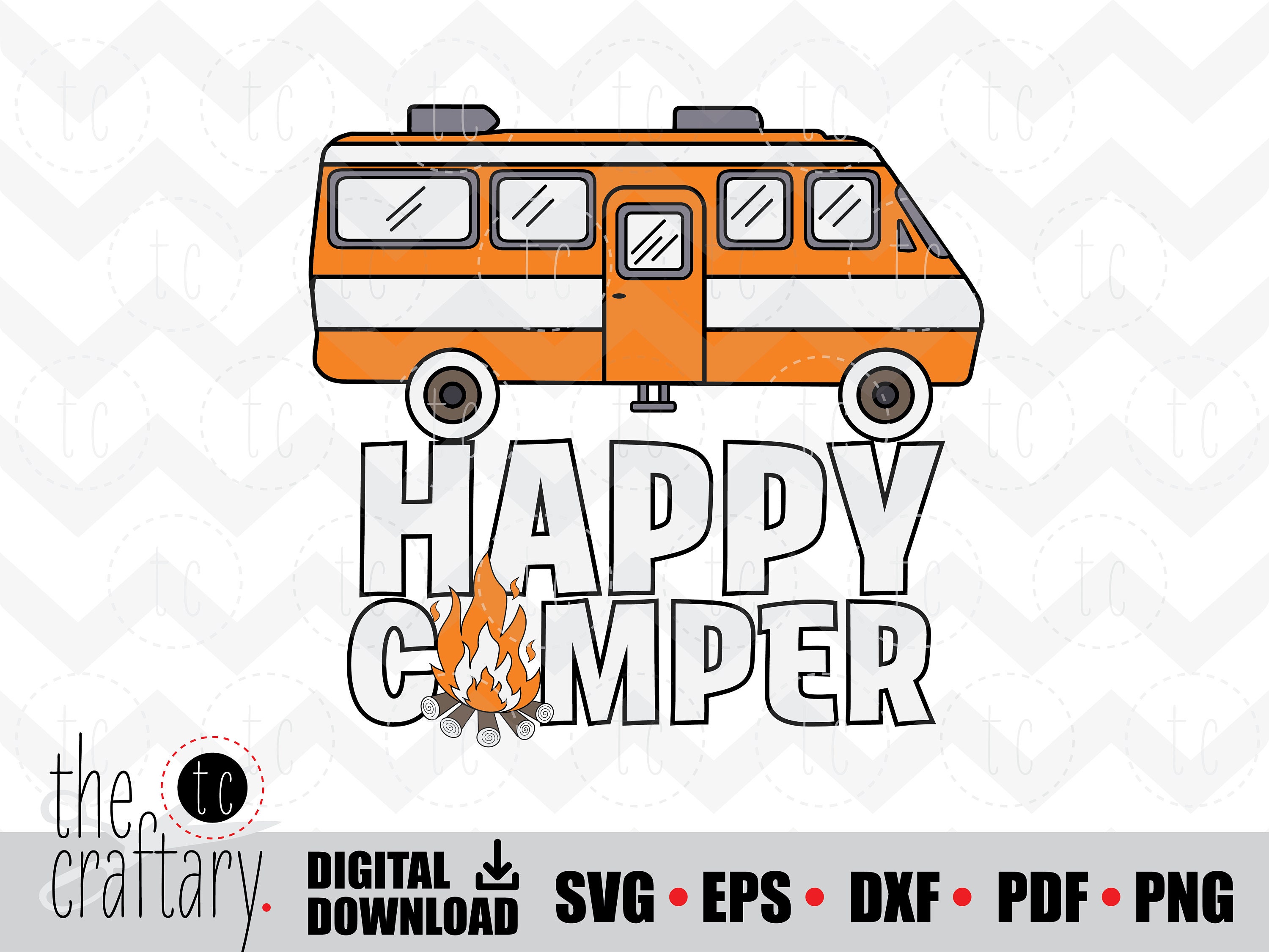 Happy Camper Motor Home RV Recreational Vehicle Camping | Etsy