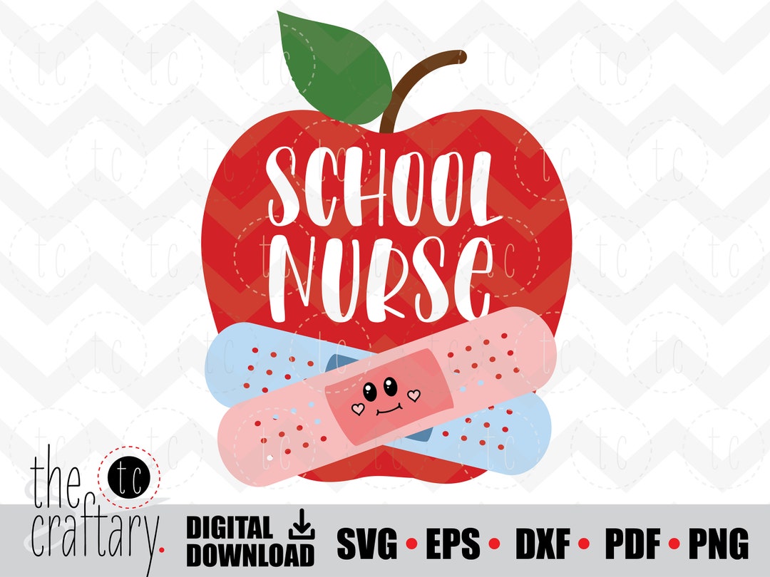 School Nurse | Apple Band Aid | Svg • Eps • Dxf • Pdf • Png - Etsy