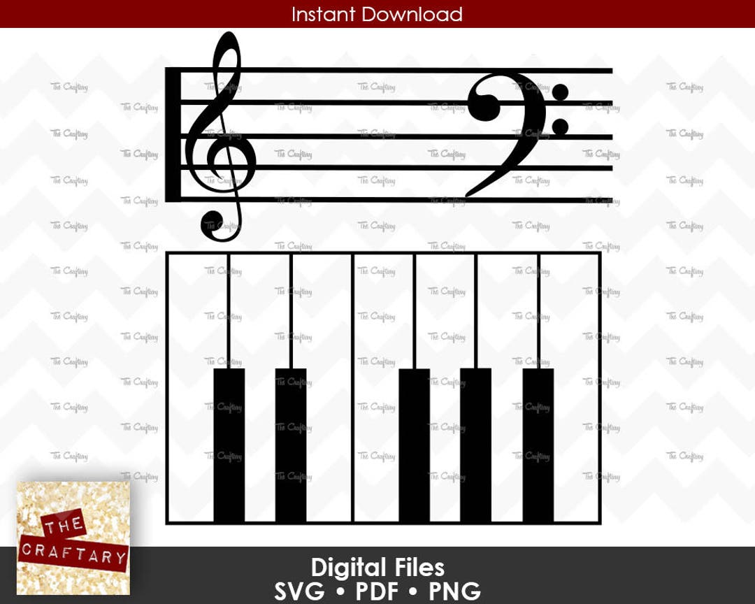 Music Staff and Keyboard Piano SVG Collection - Etsy