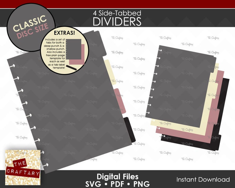 DIY 4 Side-tabbed Classic Disc Bound Planner Dividers | Notebook ...