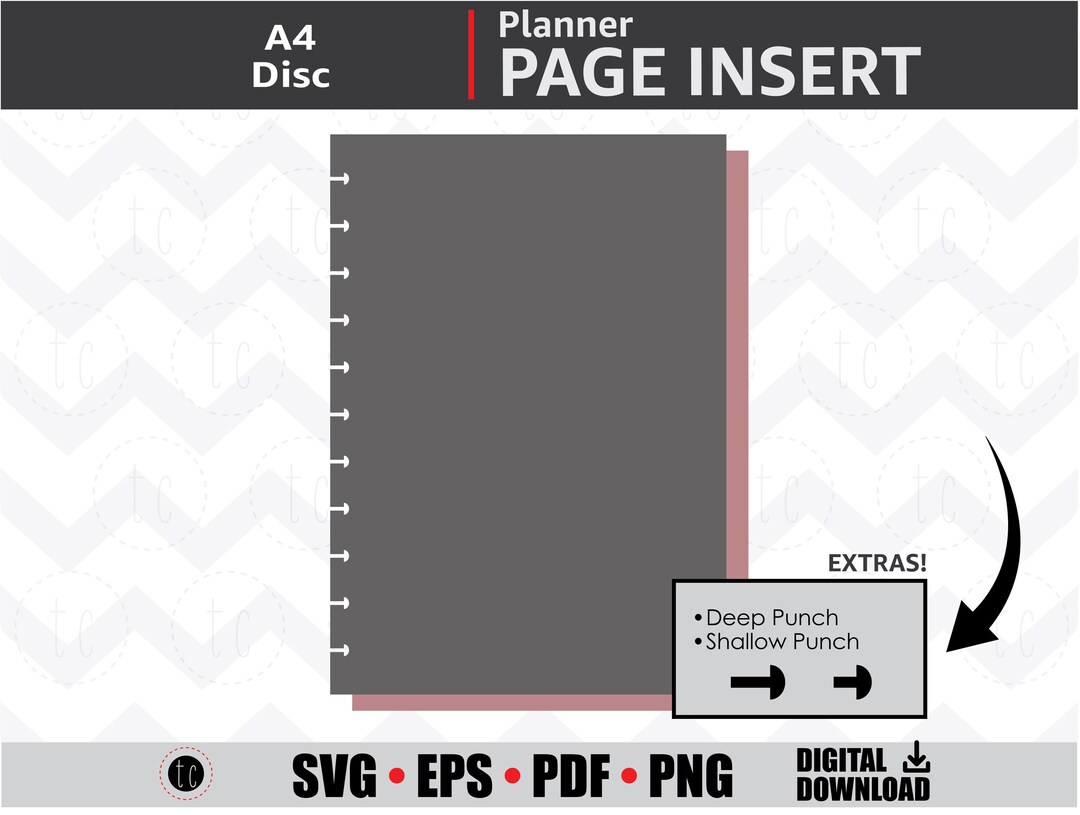 DIY A4 Disc Bound Planner Page Template | Notebook Calendar Binder ...