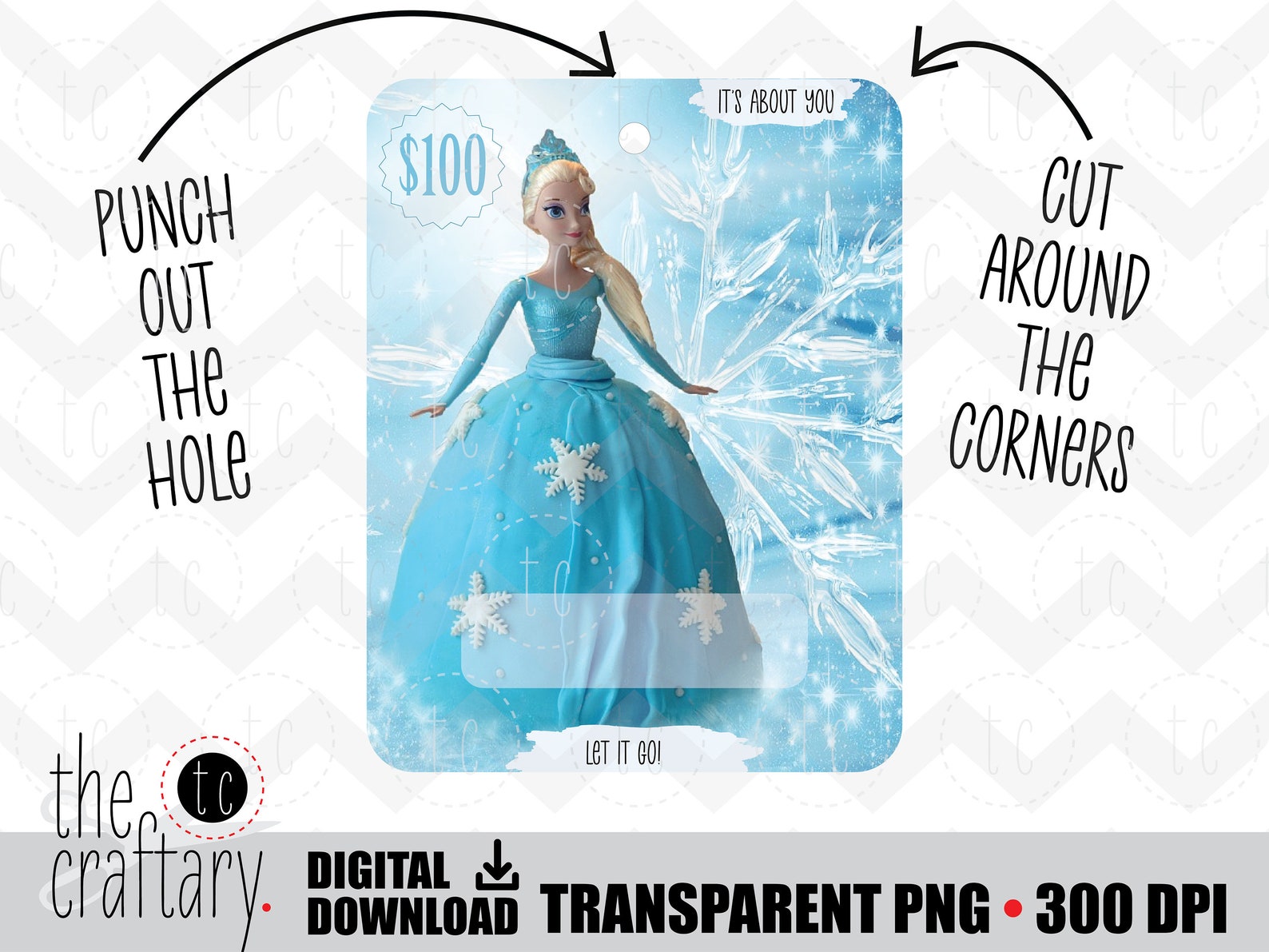 Printable Frozen Elsa Money Card Holder Lip Balm Chapstick - Etsy