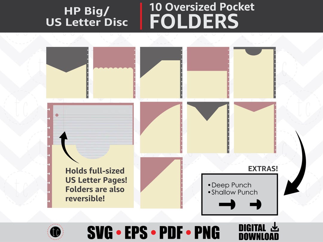 DIY Ten Folders Oversized Letter Disc Bound Planner Pocket Folders ...