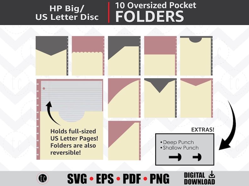 DIY Oversized Disc-bound Planner Folder Templates: Svg • Eps • Pdf ...