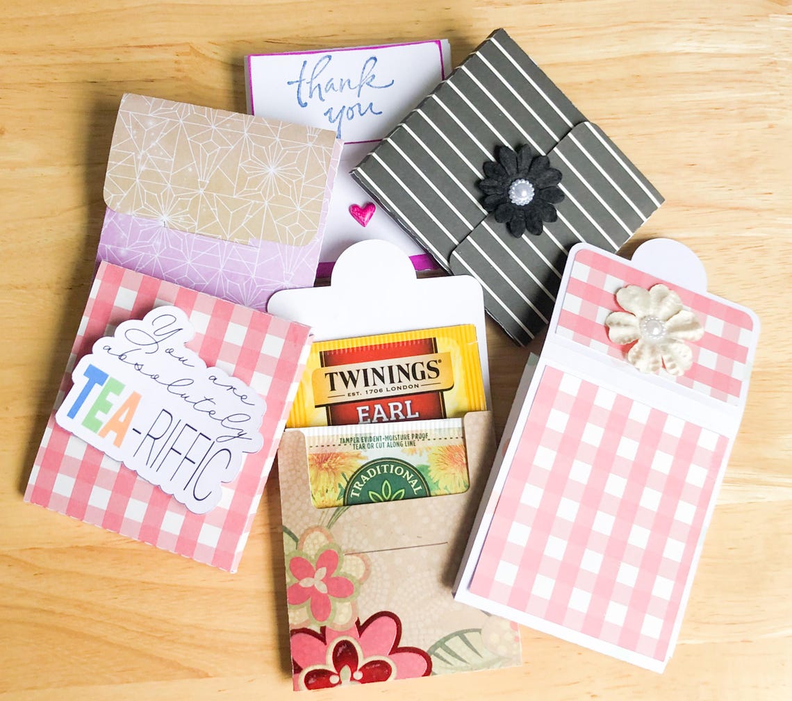 Tea Bag Template Holder Folder Envelope & Sentiments | Party Favor ...