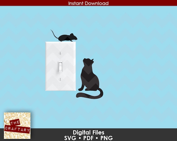 Cat and Mouse Light Switch Graphic Outlet Cover Plate SVG | Etsy