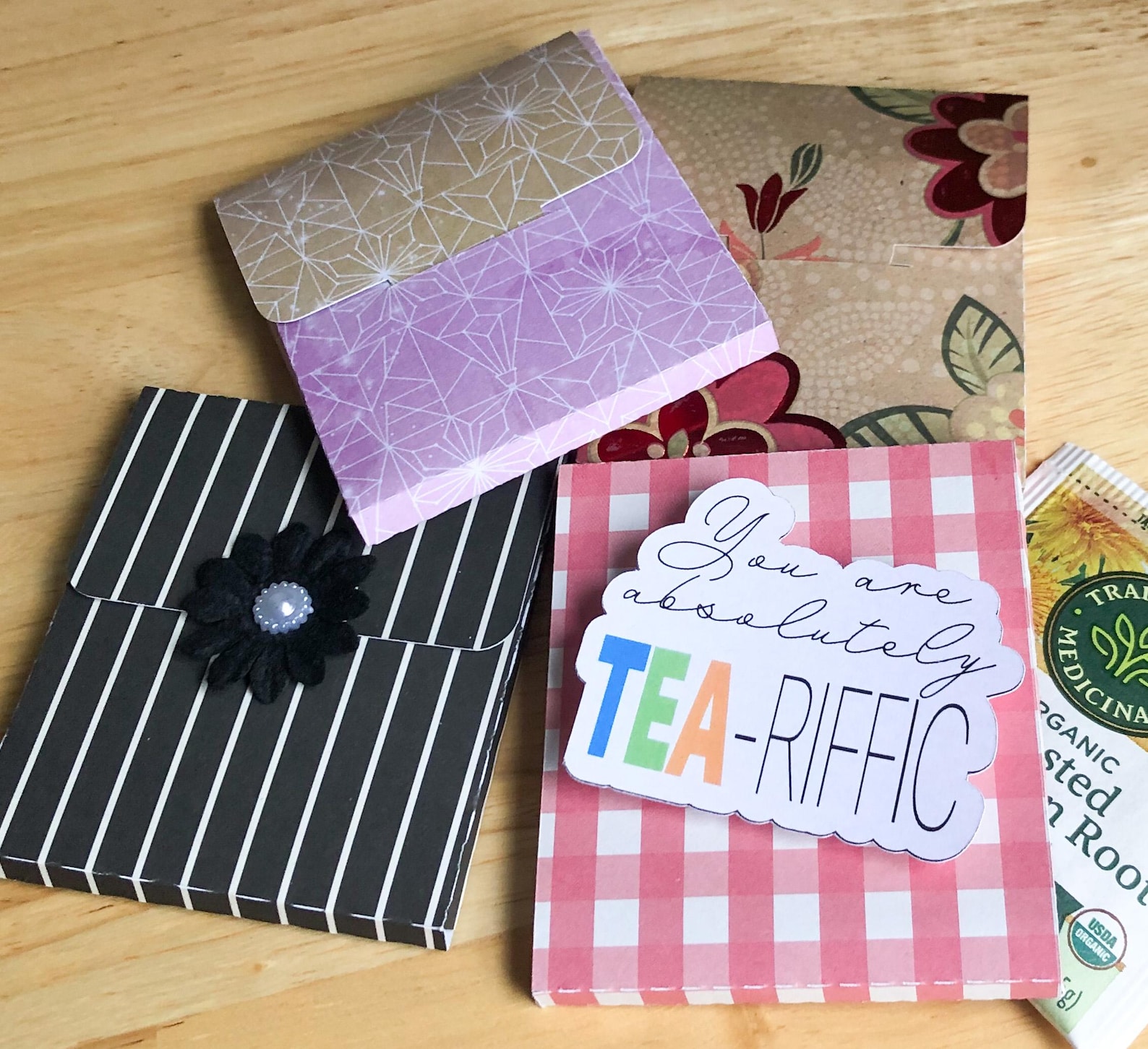 Tea Bag Template Holder Folder Envelope & Sentiments | Party Favor ...