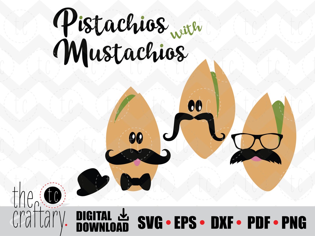 Pistachios With Mustachios | Pistachio Nut | Health Keto | Svg • Eps ...