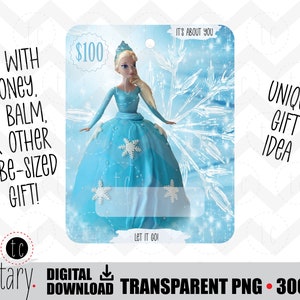 Printable Frozen Elsa Money Card Holder | Lip Balm Chapstick | Money ...