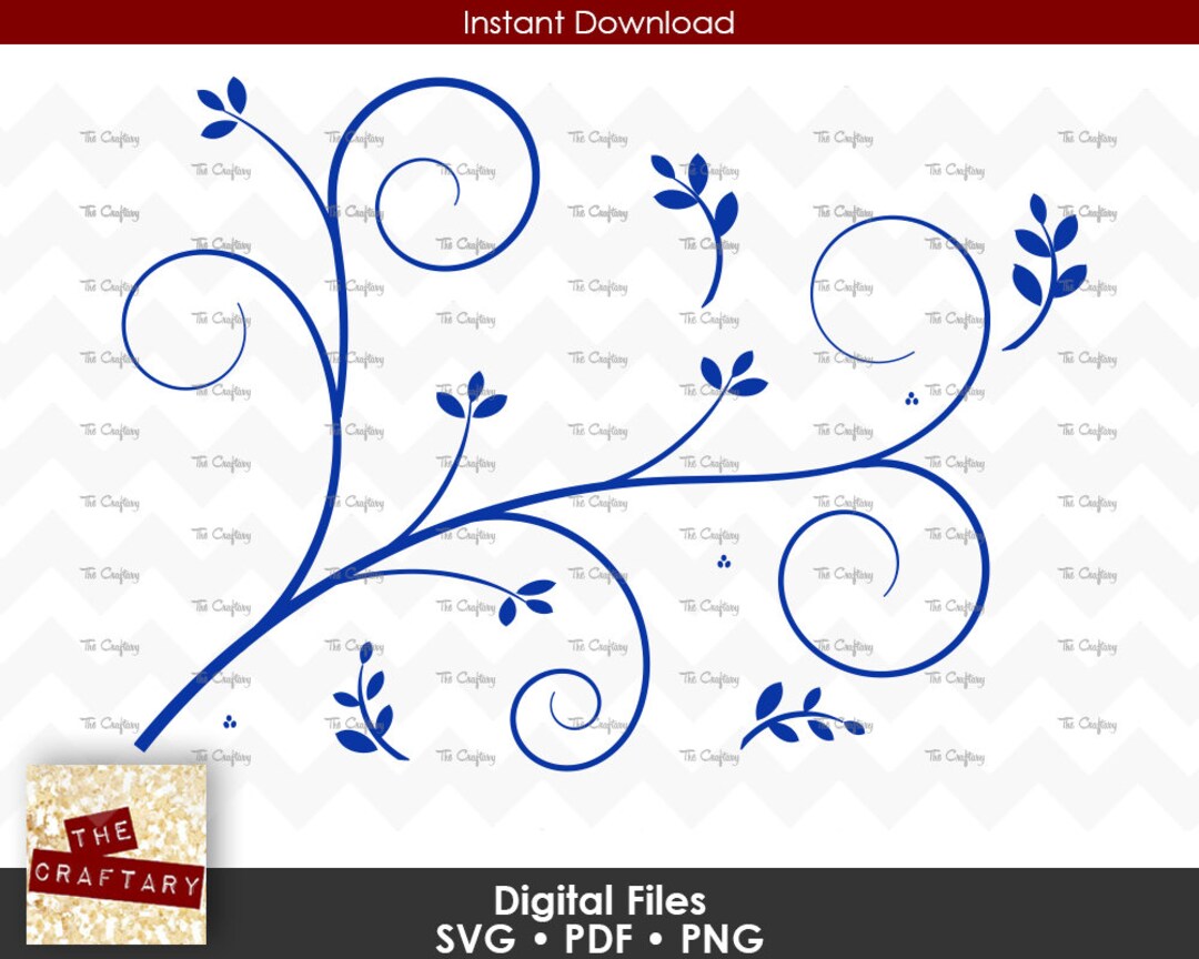 Vine With Leaves Swirls 2 SVG Files - Etsy