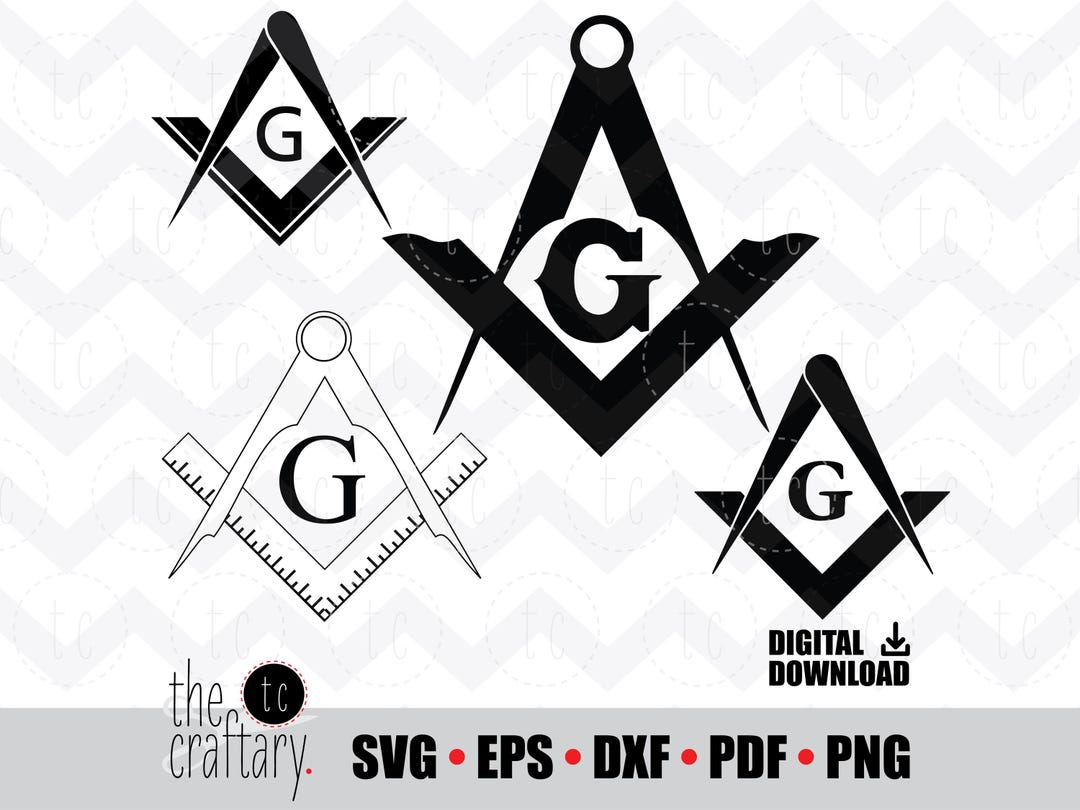 Mason Masonic Compass Freemason Symbols | Svg • Eps • Dxf • Pdf • Png ...