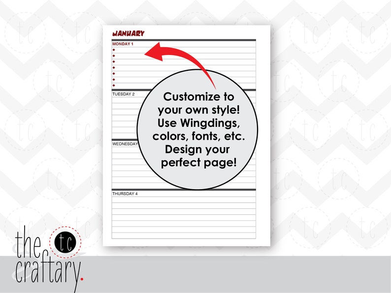 EDITABLE Weekly Lined (horizontal Style) Classic Calendar Pages ...