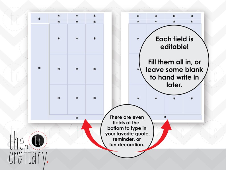 EDITABLE Weekly vertical Style Classic Calendar Pages - Etsy