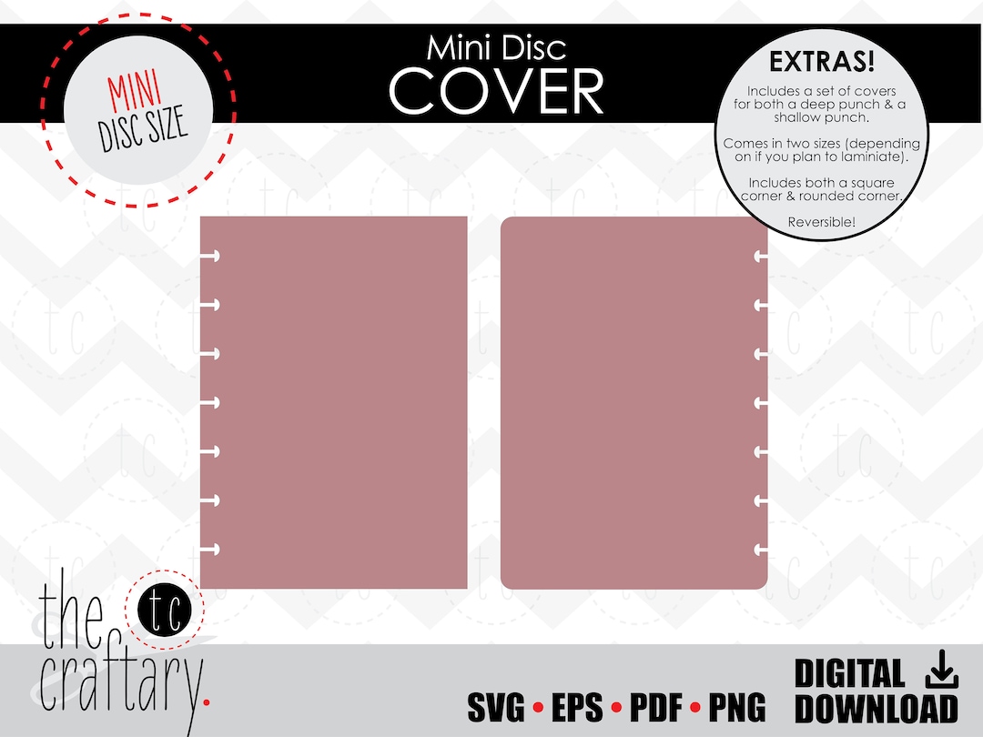 DIY Mini Disc Bound Planner Cover Template | Notebook Calendar Binder ...