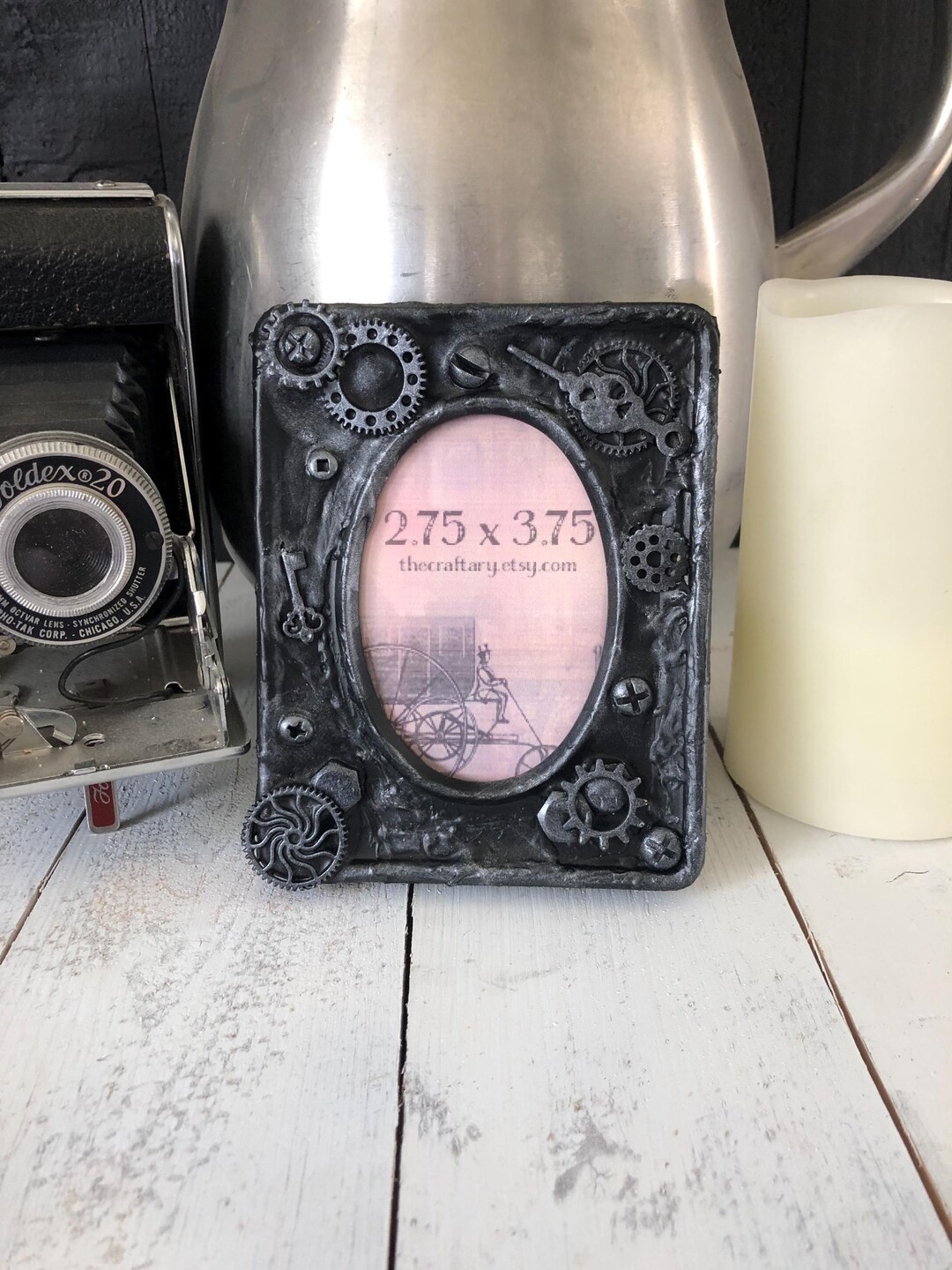 Steampunk Industrial Picture Frame Décor Upcycled - Etsy