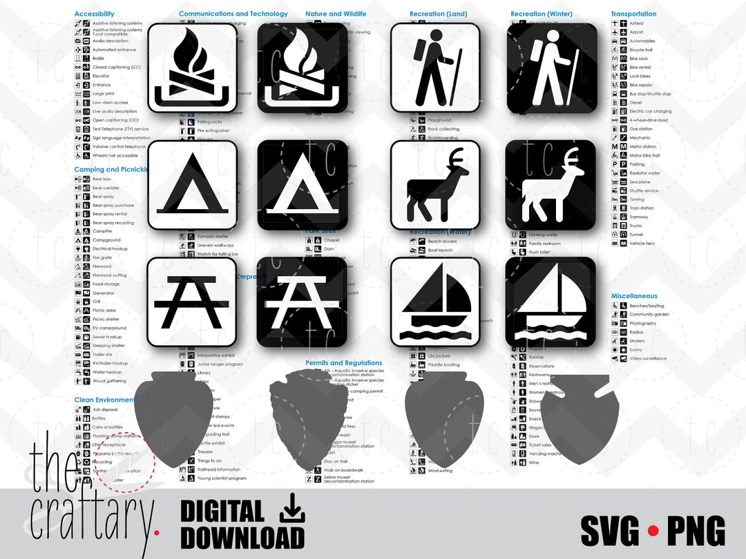 National Park Service Symbols | NPS Icons | Camping Traveling RV Camper ...