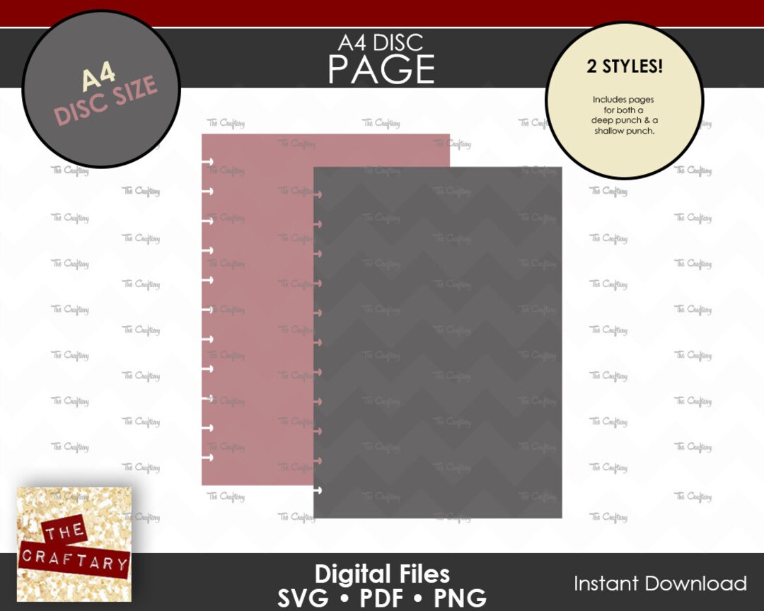 DIY A4 Disc Bound Planner Page Template Notebook Calendar Binder SVG - Etsy