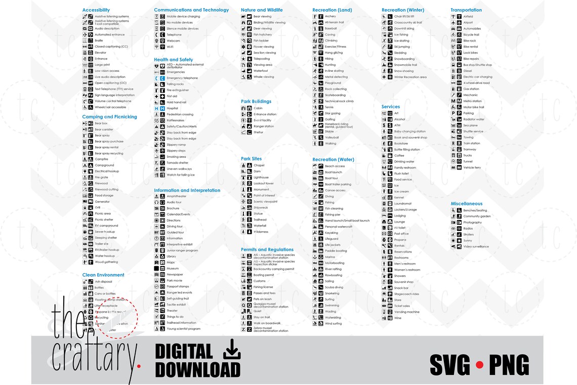 National Park Service Symbols | NPS Icons | Camping Traveling RV Camper ...