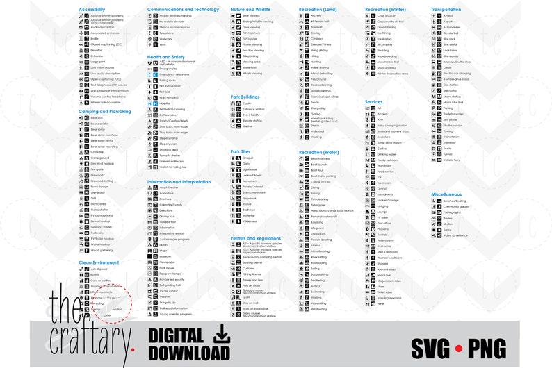 National Park Service Symbols | NPS Icons | Camping Traveling RV Camper ...