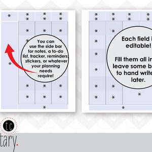 EDITABLE Weekly (color Block Style) Classic Calendar Pages Template ...