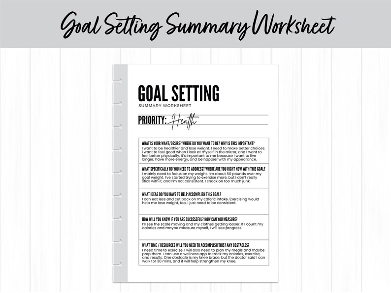 Canva EDITABLE Simple Goal Setting Packet | Classic Happy Planner Disc ...