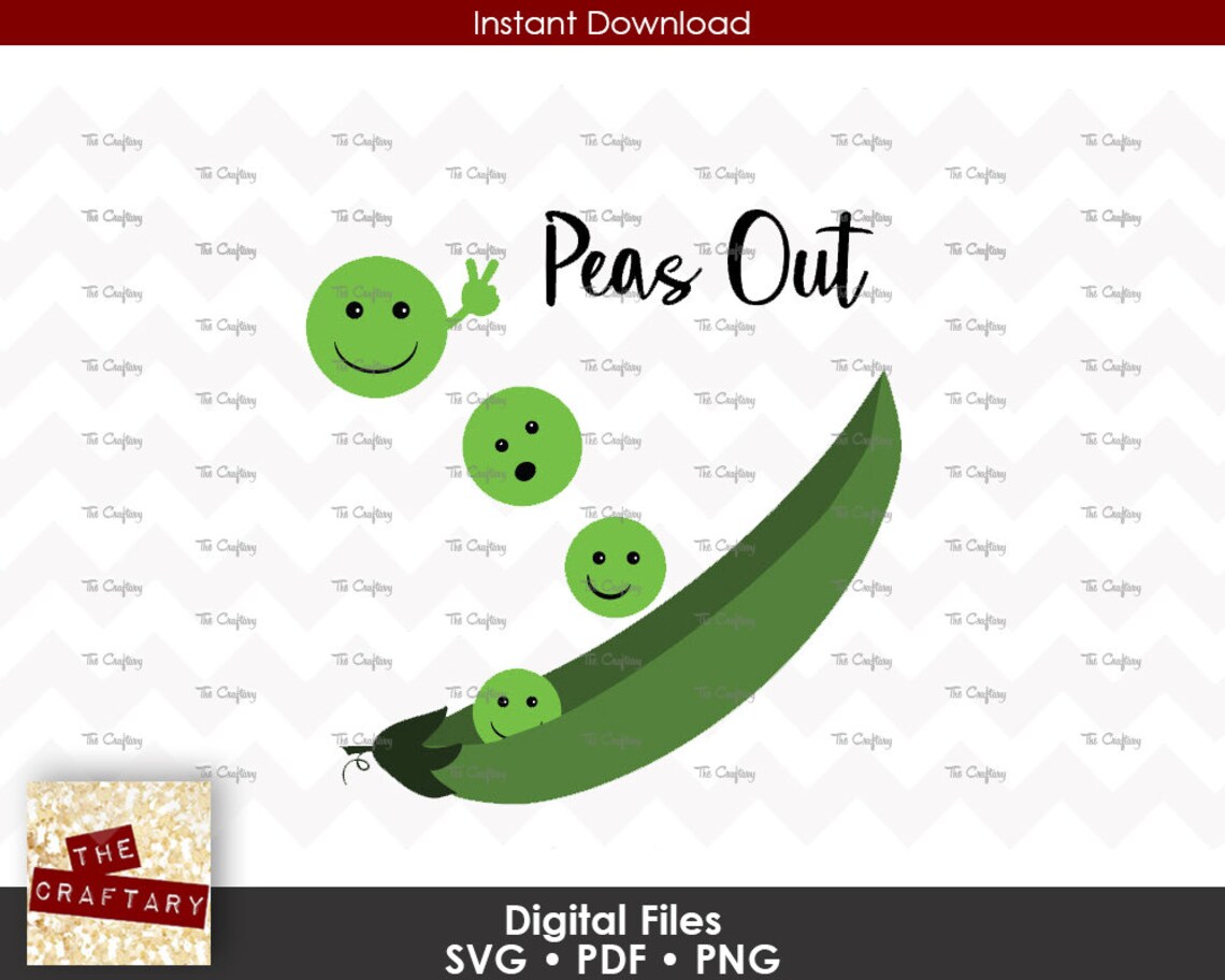 Pea Pod Peas in a Pod Peace Out Pun Punny SVG File - Etsy