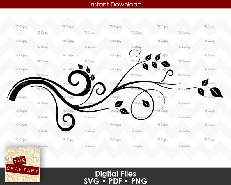 Vine With Leaves Swirls SVG Files - Etsy