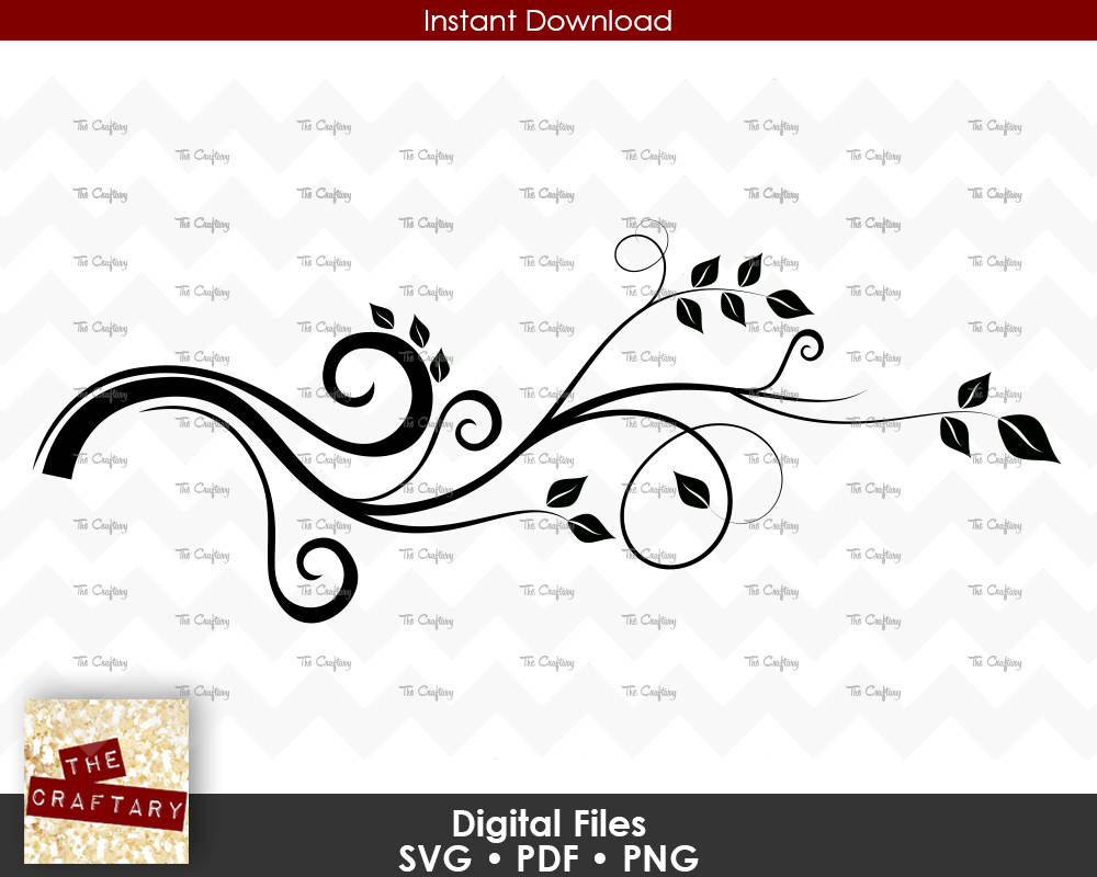 Vine With Leaves Swirls SVG Files - Etsy Canada