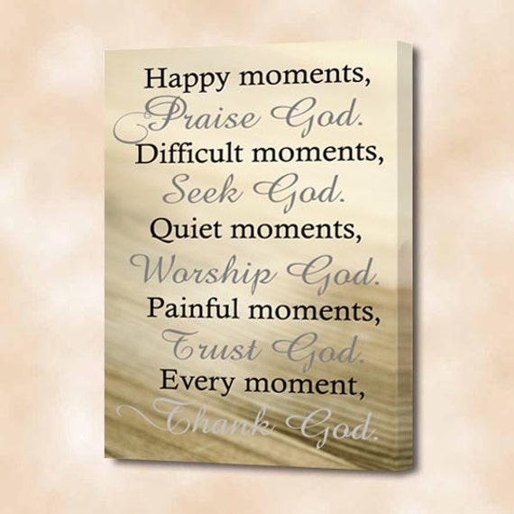 Framed Canvas Print Happy Moments Praise God. Difficult | Etsy