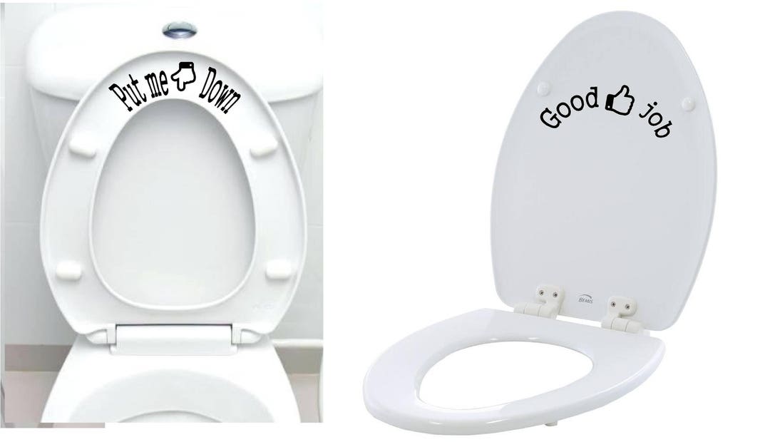 Put Me Down Good Job SET Bathroom Toilet Seat Cover Sticker Decal ...