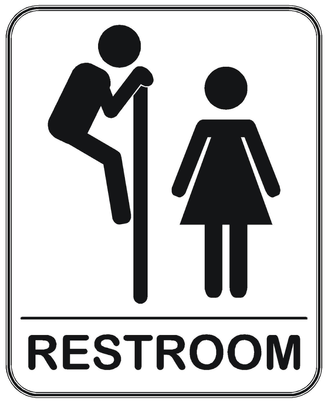 Funny Restroom Sign Sticker Bathroom Decoration Design - Etsy