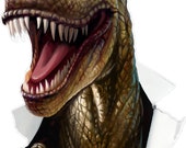 Dinosaur Break Out Trex Tyrannosaurus Rex Out Peel and Stick - Etsy
