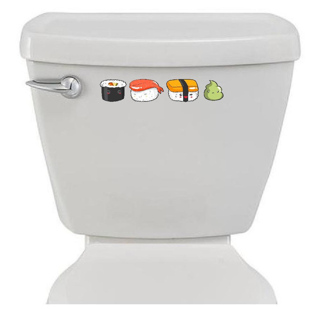 Cute Sushi Toilet Sticker Bathroom Decoration Design - Etsy