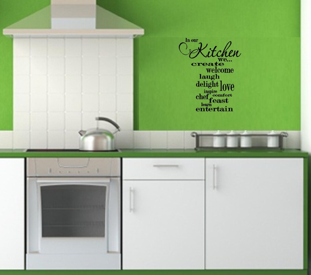 In Our Kitchen We...create Welcome...wall Art Wall Sayings Vinyl ...