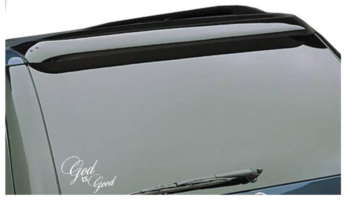 God is Good Car Decal WHITE Religious Car Truck Sticker Cute Puppy Dog ...
