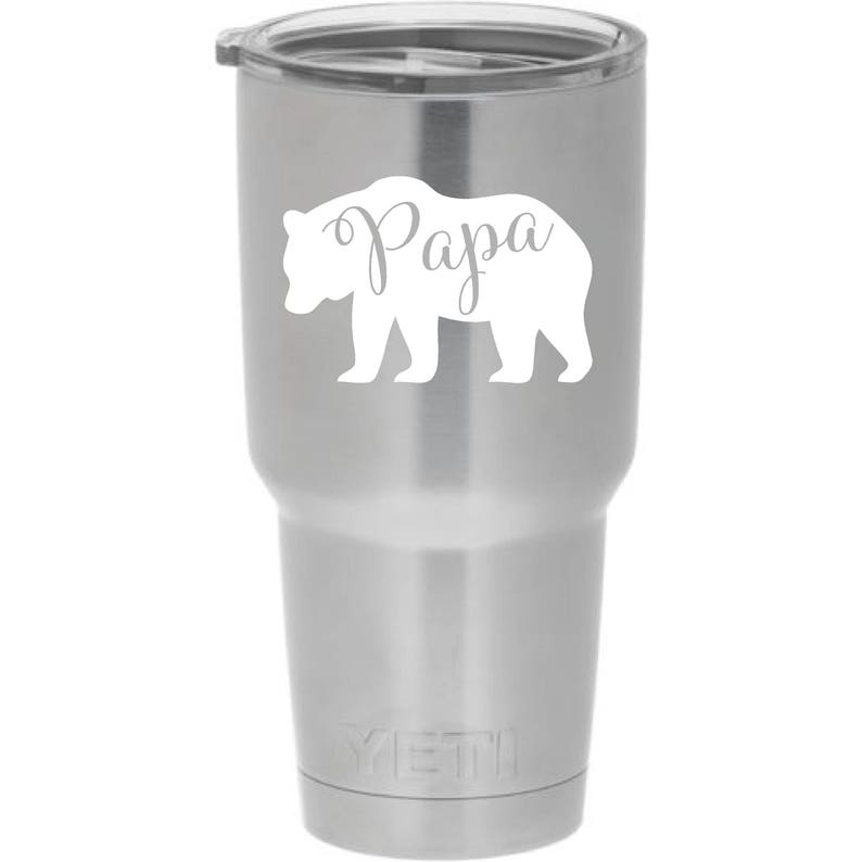 Yeti Sticker Decal - Papa Bear Sticker Cool Skins for Drinkware Cups ...