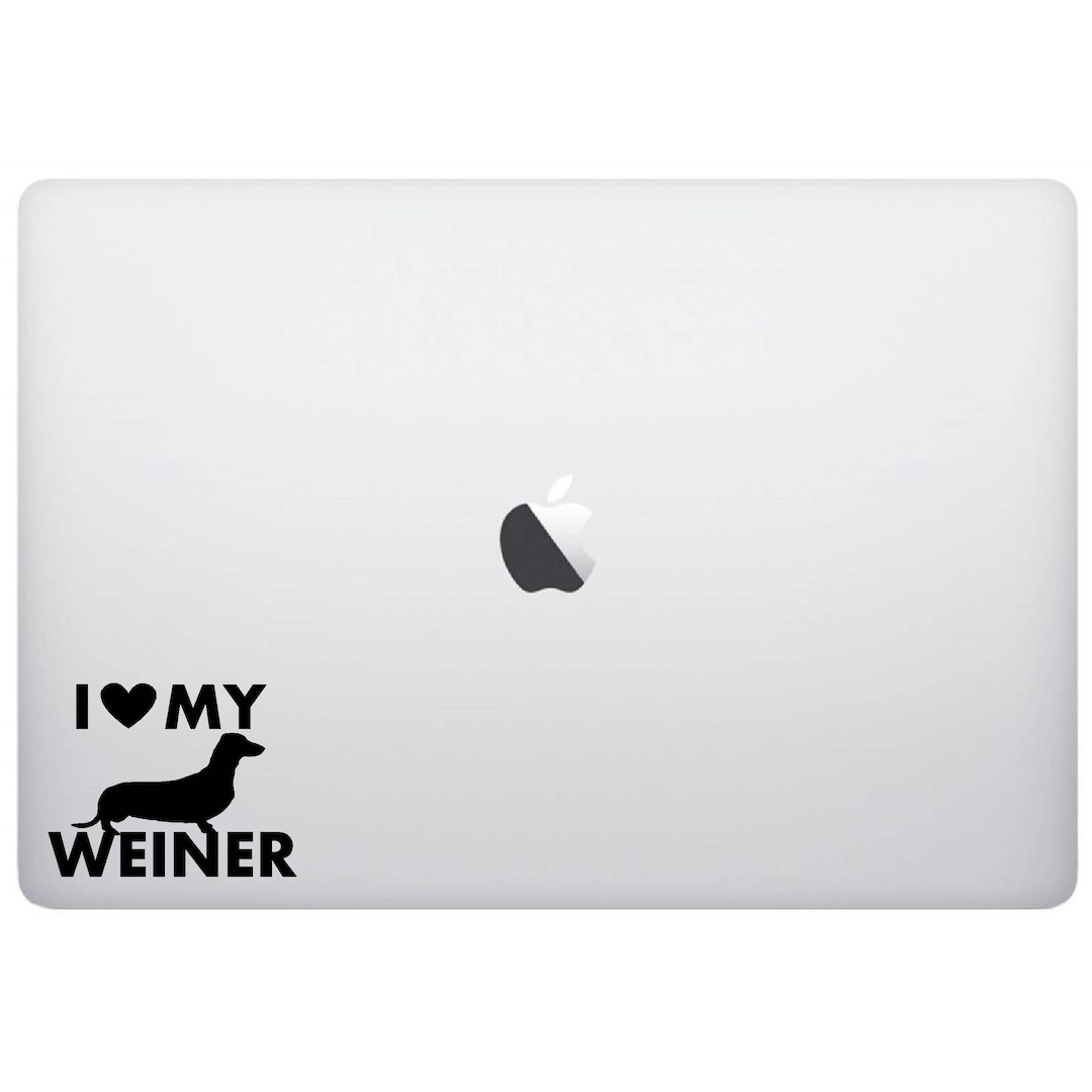 MacBook Sticker Decal - I Love My Weiner Dog - Funny Car Truck Sticker ...