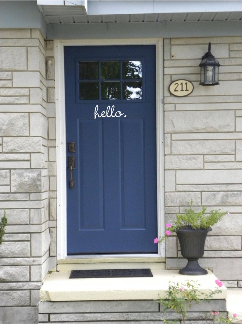 Front Door Sticker HELLO Cute Vinyl Front Door Decal Home - Etsy