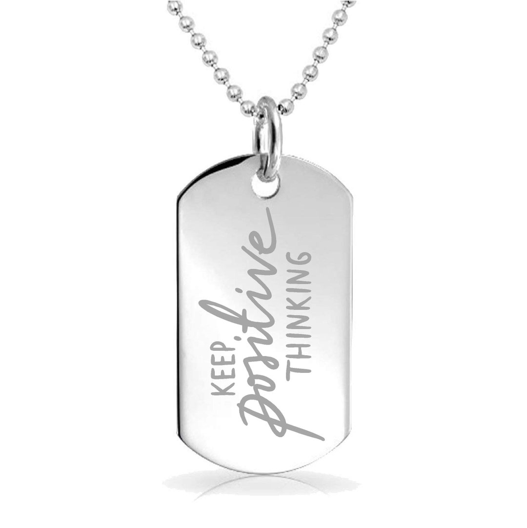 Keep Positive Thinking Custom Engraved Pendant Charm With Necklace ...