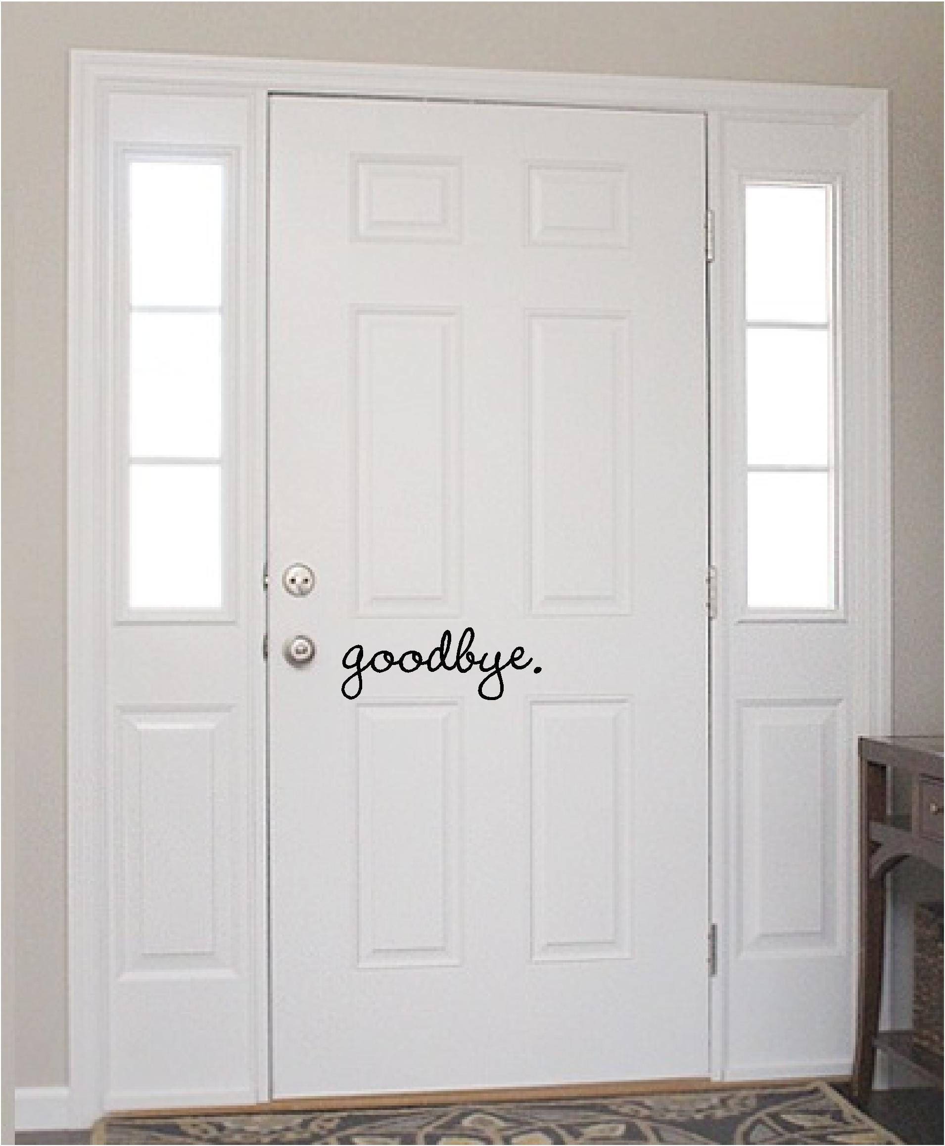 Back of Front Door Sticker - Goodbye - Cute Vinyl Front Door Decal Home ...