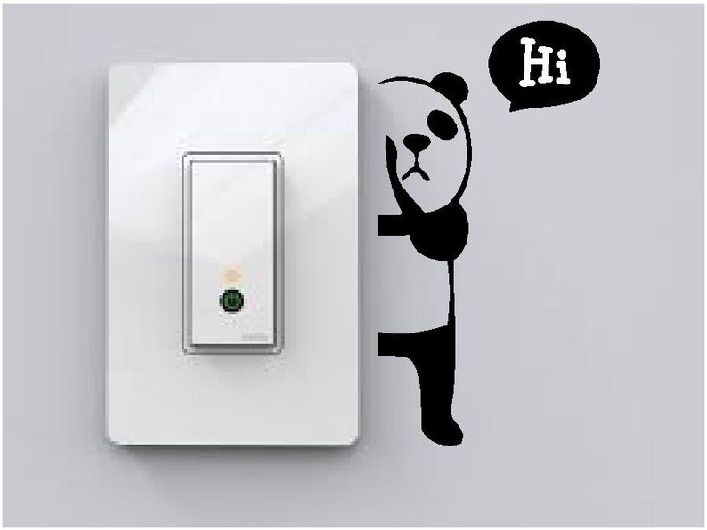 Panda Bear Light Switch Cover Vinyl Decal Cute Wall Art Stickers - Etsy