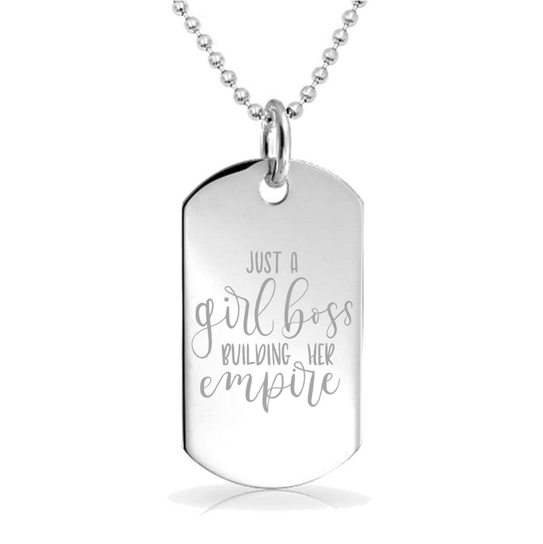 Just a Girl Boss Building Her Empire Custom Engraved Pendant Charm With ...